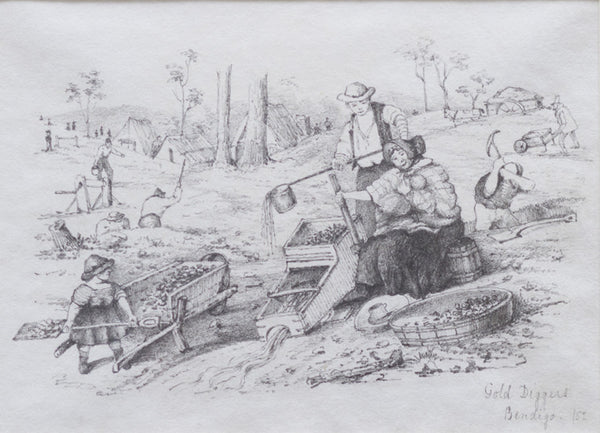 Gold Diggers, Bendigo by S. T. Gill - Art from Cooks Hill Galleries